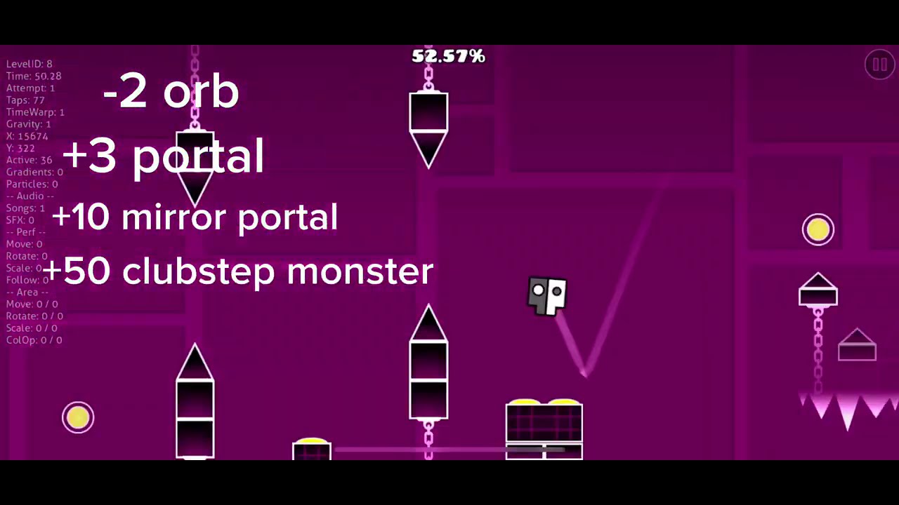 Time Machine -2 orb +3 portal +10 mirror portal +50 clubstep monster ...