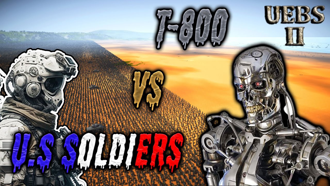 200,000 Terminator T-800 Attack Beach of Omaha full of U.S Soldiers ...