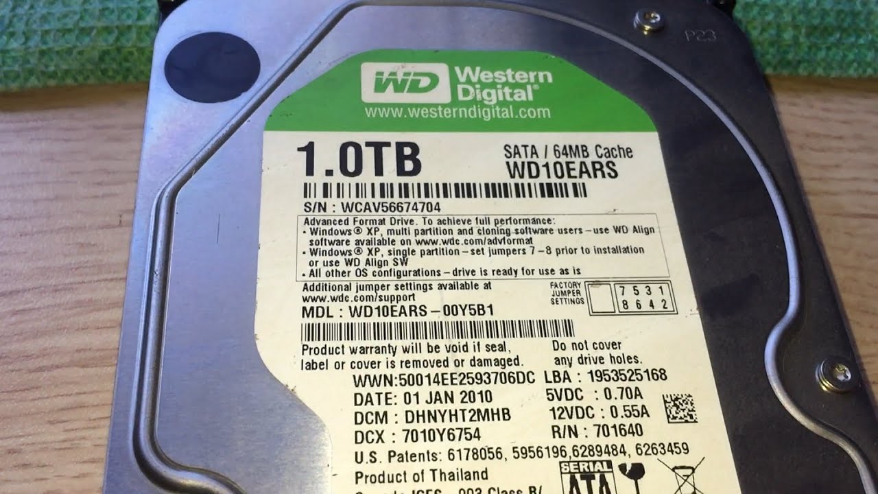 Western Digital Caviar Green WD10EARS 1Тб. Разбор. Обзор. - YouTube