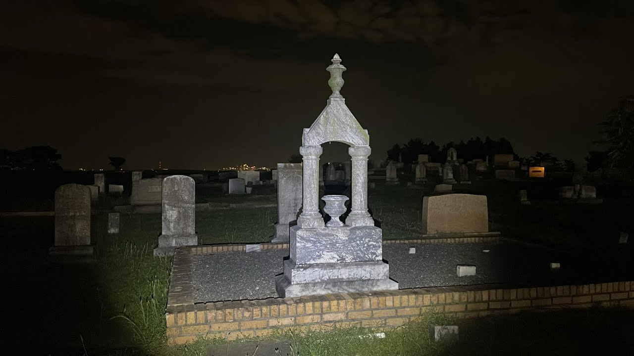 Walking Through A Cemetery At Night LIVE! - YouTube