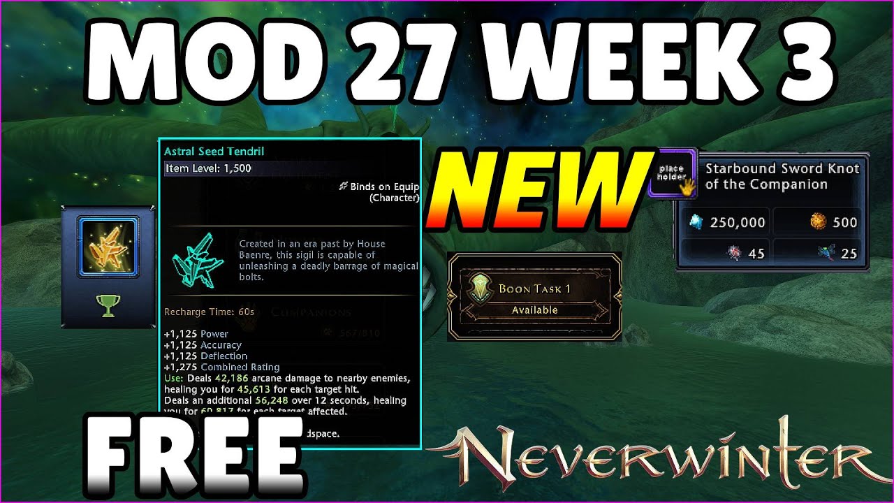 Neverwinter Mod 27 - FREE Artifact! How to Get NEW Companion Gear & Rings Week 3 - YouTube