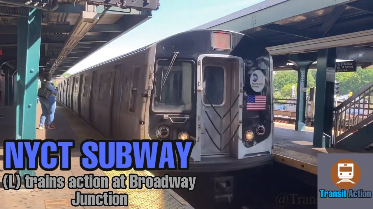 MTA (L) trains action at Broadway Junction - YouTube