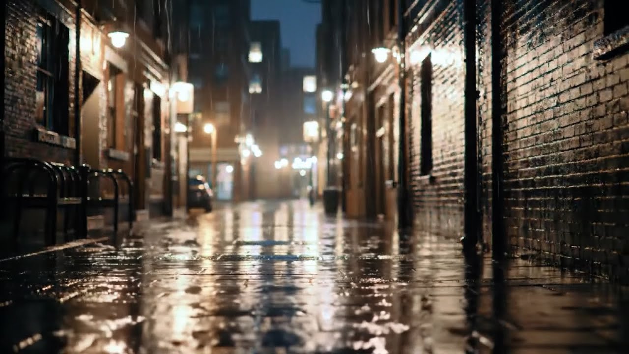 Soothing Rainfall in a City Alley | 10 Hours of Pure Rain Ambience ...