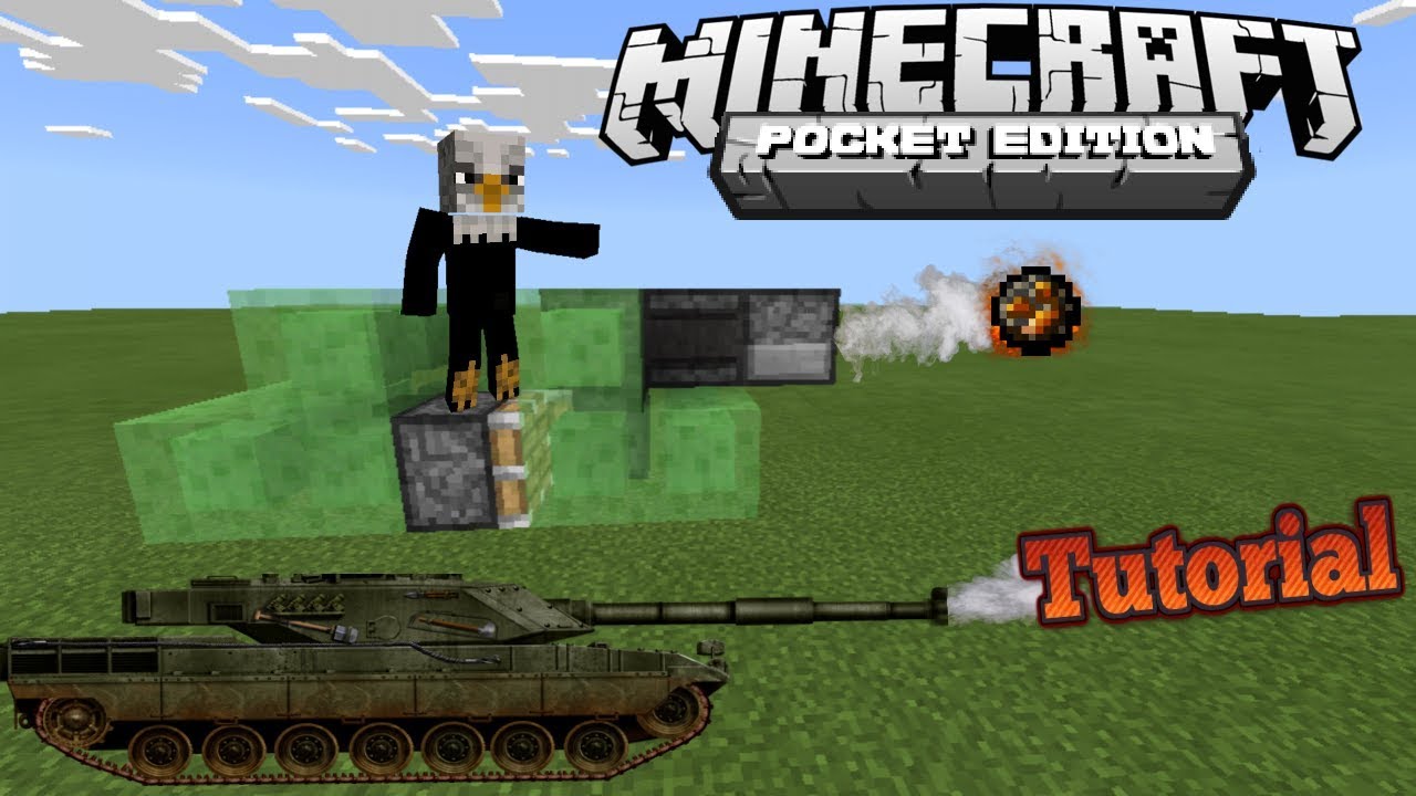 🦅 How To Make Working Tank - Minecraft Pe - YouTube