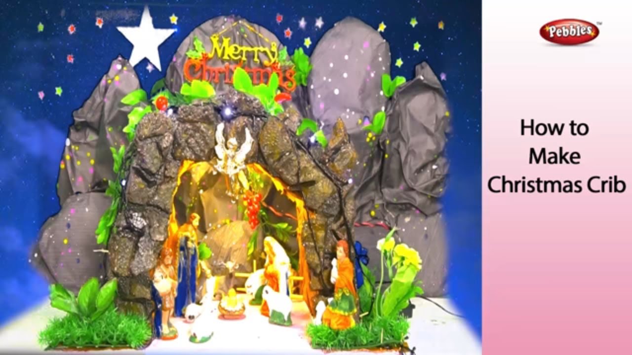 How to Make Easy Christmas Crib -1 | Miniature Christmas nativity scene ...