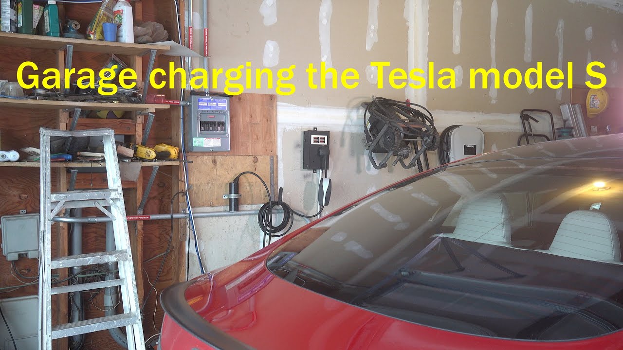 Charging the Tesla at home: The 240 volt charger - YouTube