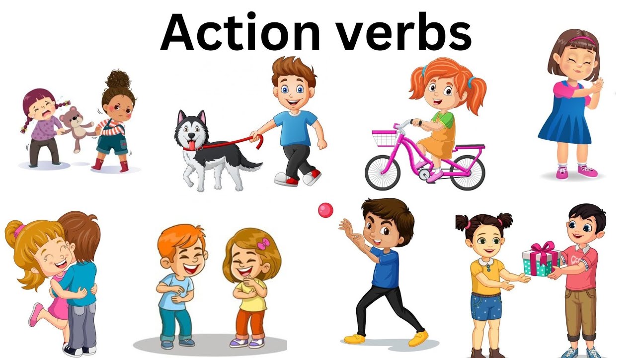 Action Verbs || Learn Action verbs for kids || Physical actions ...