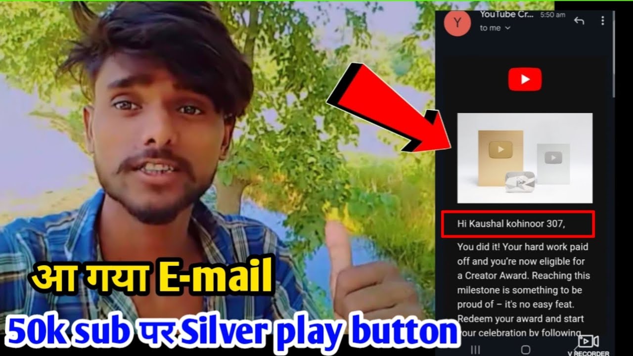 50k pr silver play button mil gaya #silverplay button kb milata hai # ...