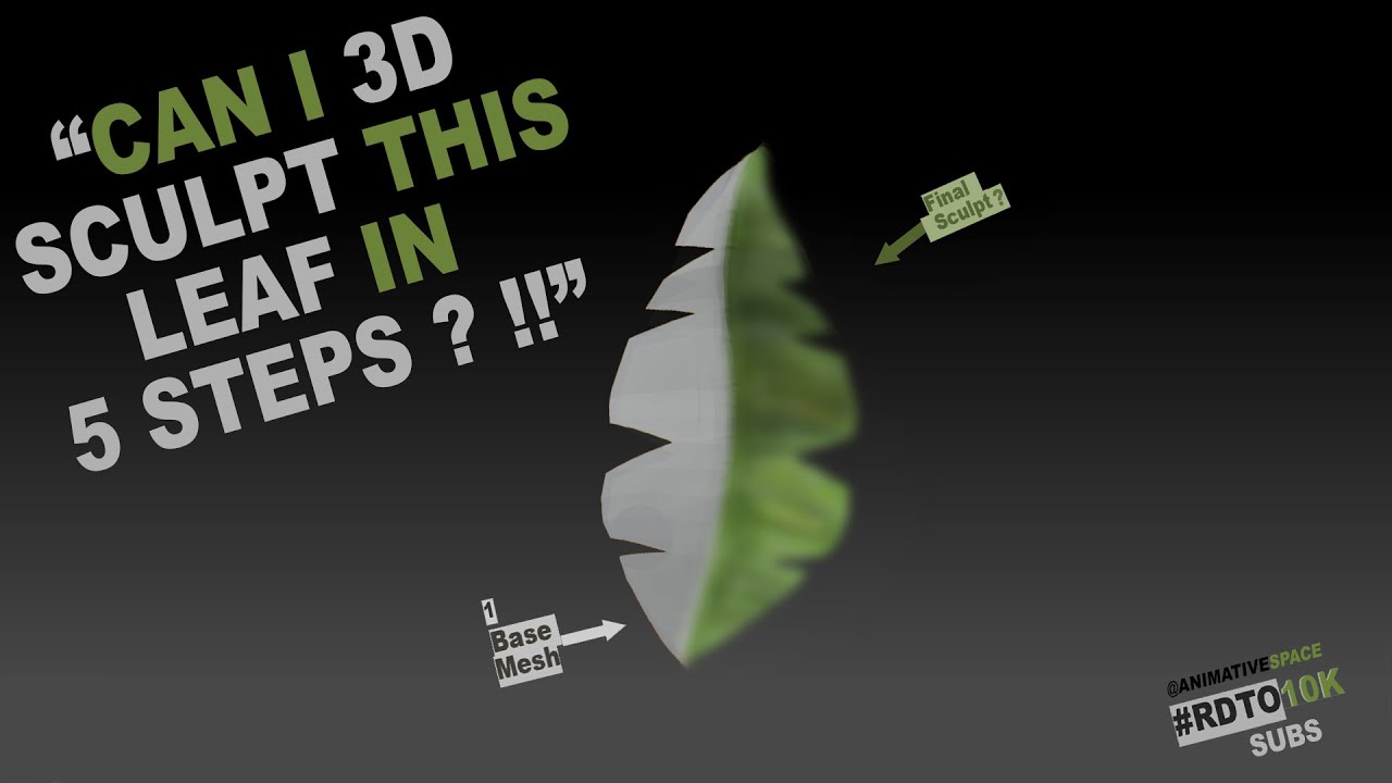 Can I sculpt this stylized 3d leaf in five Steps // #Zbrush and # ...