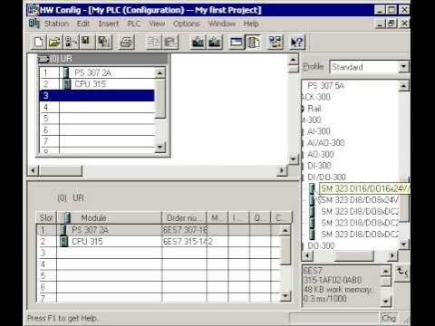 14. MY FIRST PROJECT - Step7 Manager S7-300 - YouTube