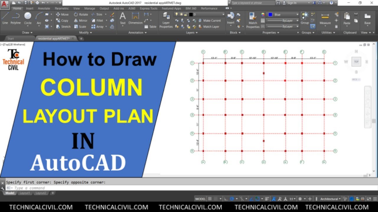 AutoCAD Class 14 | Column Layout - YouTube