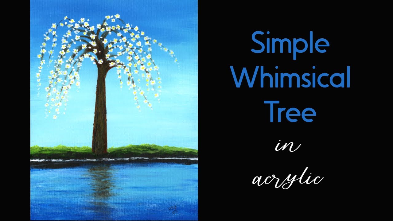 Simple whimsical tree / Acrylic Painting / Speed Painting - YouTube