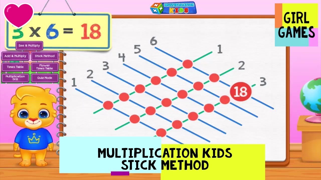 Multiplication Kids Game Stick Method of Multiply 1 to 6 ...
