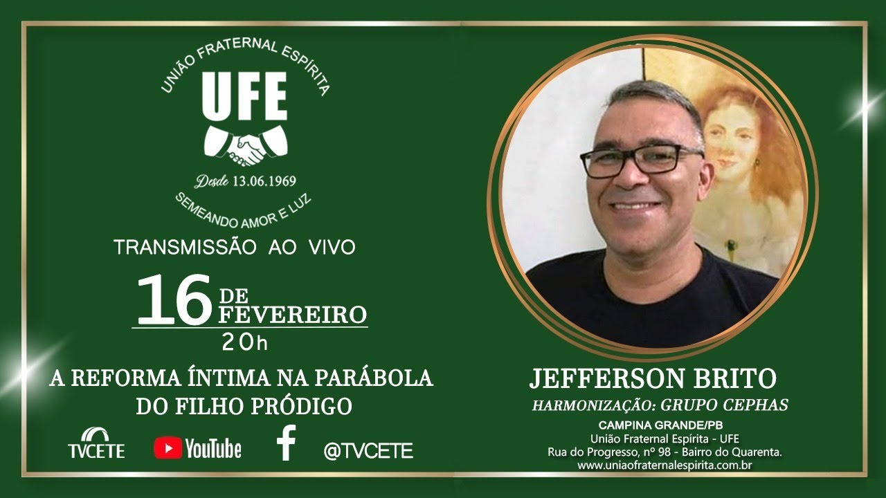 Jefferson Brito - "A reforma íntima na parábola do filho pródigo - YouTube