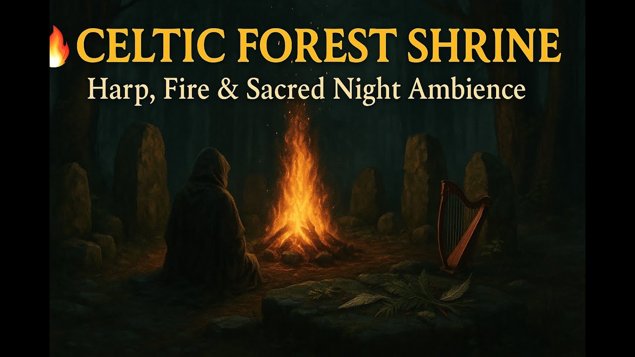 🔥 CELTIC FOREST SHRINE — Harp, Fire & Sacred Night Ambience - YouTube