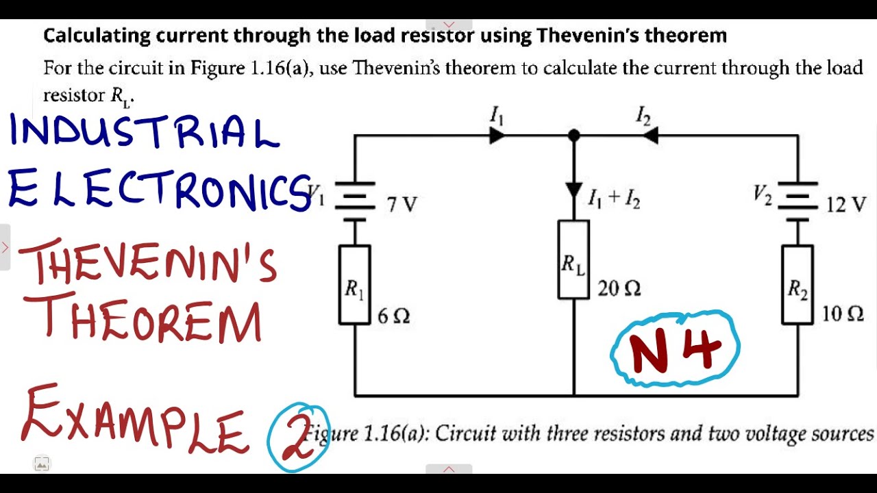 Industrial Electronics N4 Thevenin's theorem example 2 ...