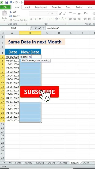 Find next month date up to any Month || Date || Excel formula || #excel #short #trending # ...