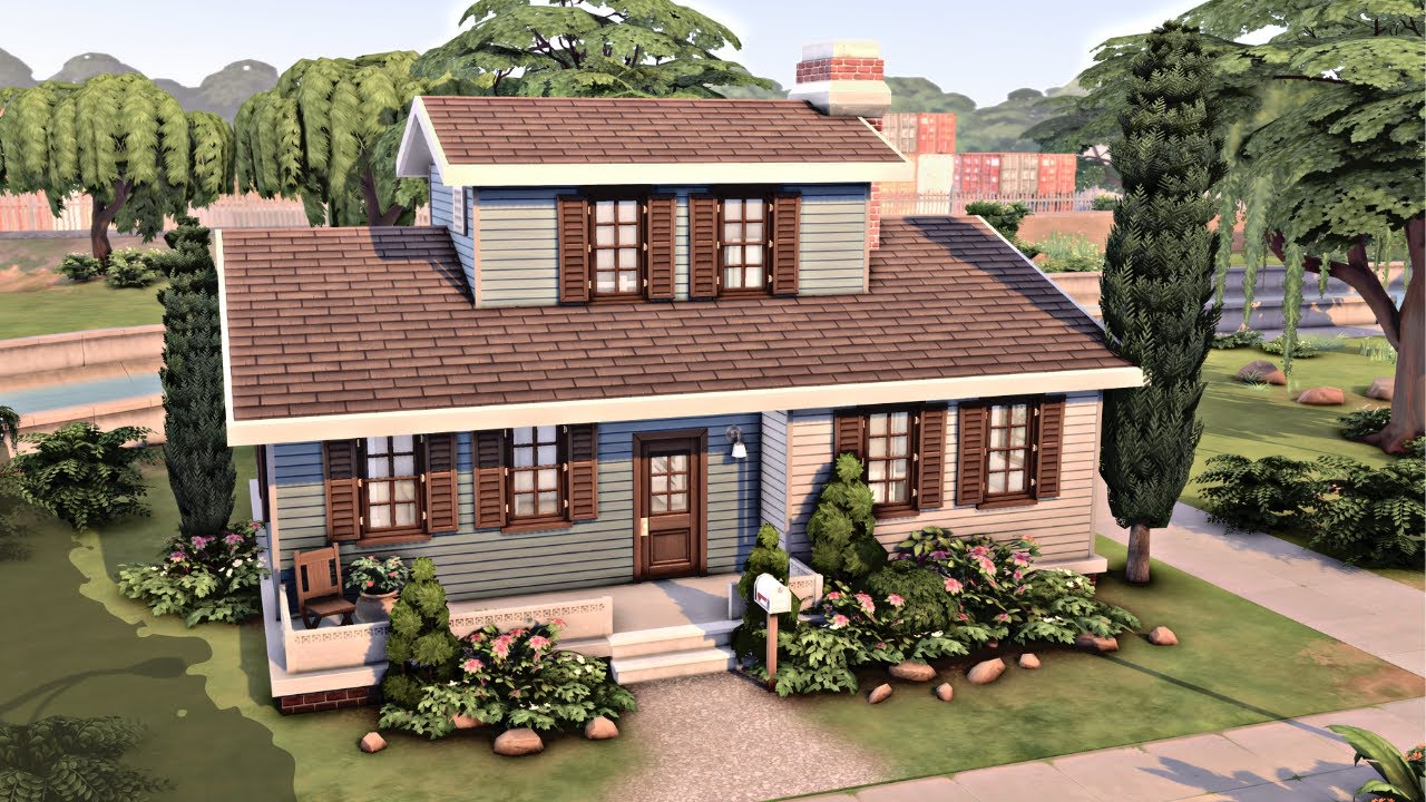 BASE GAME FAMILY STARTER 🏡 The Sims 4 Speed Build - YouTube
