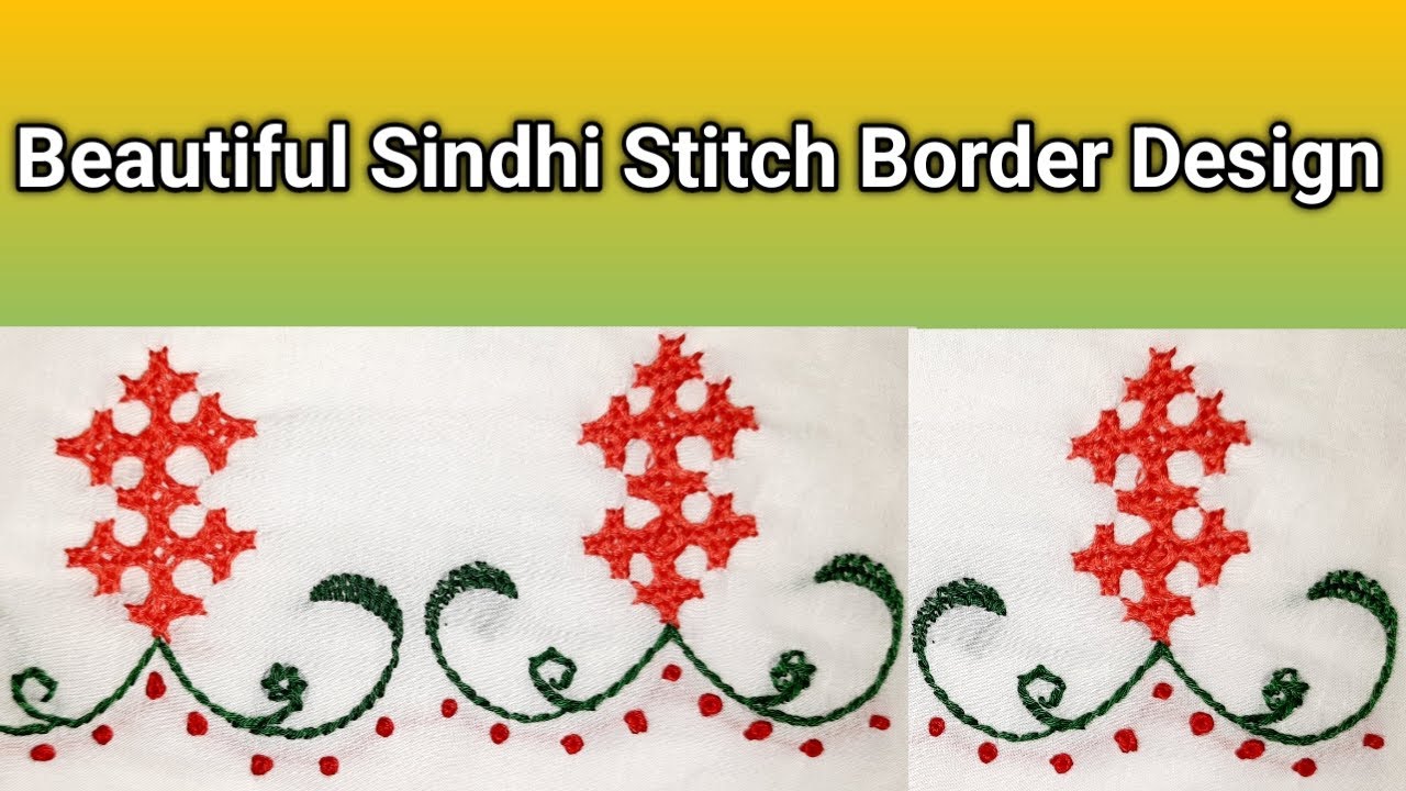 Very Beautiful & Very Elegant Sindhi Stitch Border Design for saree ...