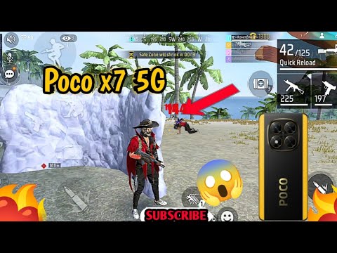 📱poco x7 5g full map Game play ‍🔥3 finger best sensevity free fire max ...
