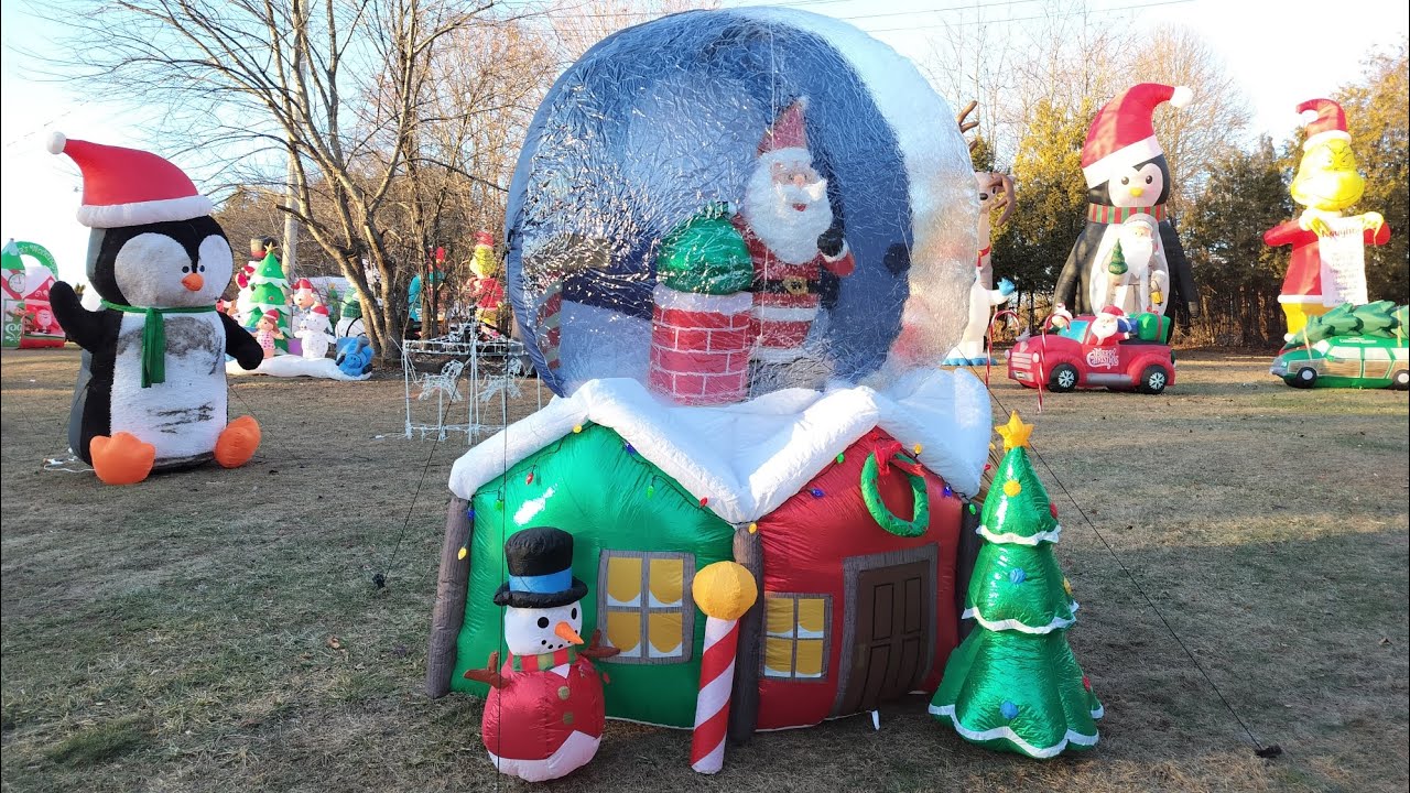 NEW FOR 2024 Gemmy Christmas Airblown Inflatable 9ft Snowing Snow Globe ...