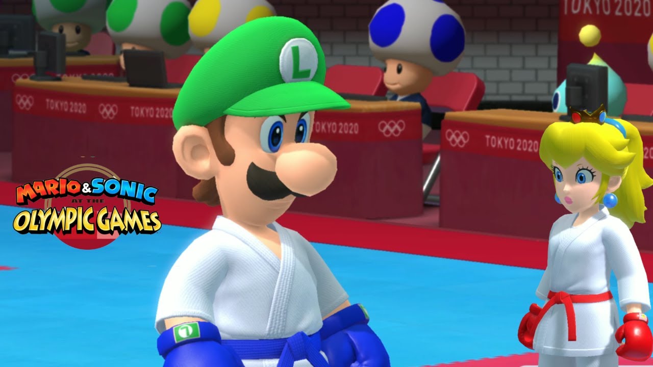 Mario & Sonic At The Olympic Games Tokyo 2020 Luigi Event Karate Kumite ...