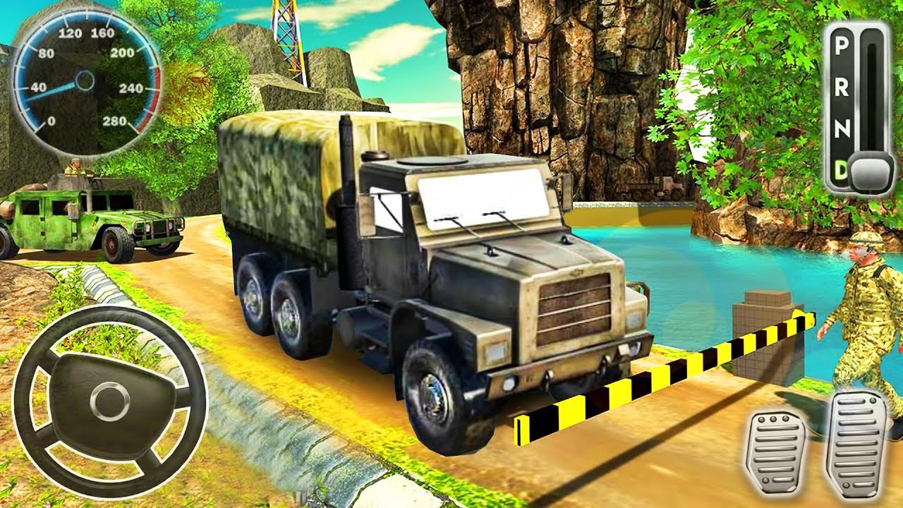 Army Truck Offroad Drive Cargo Duty - Soldier Transporter Driving ...