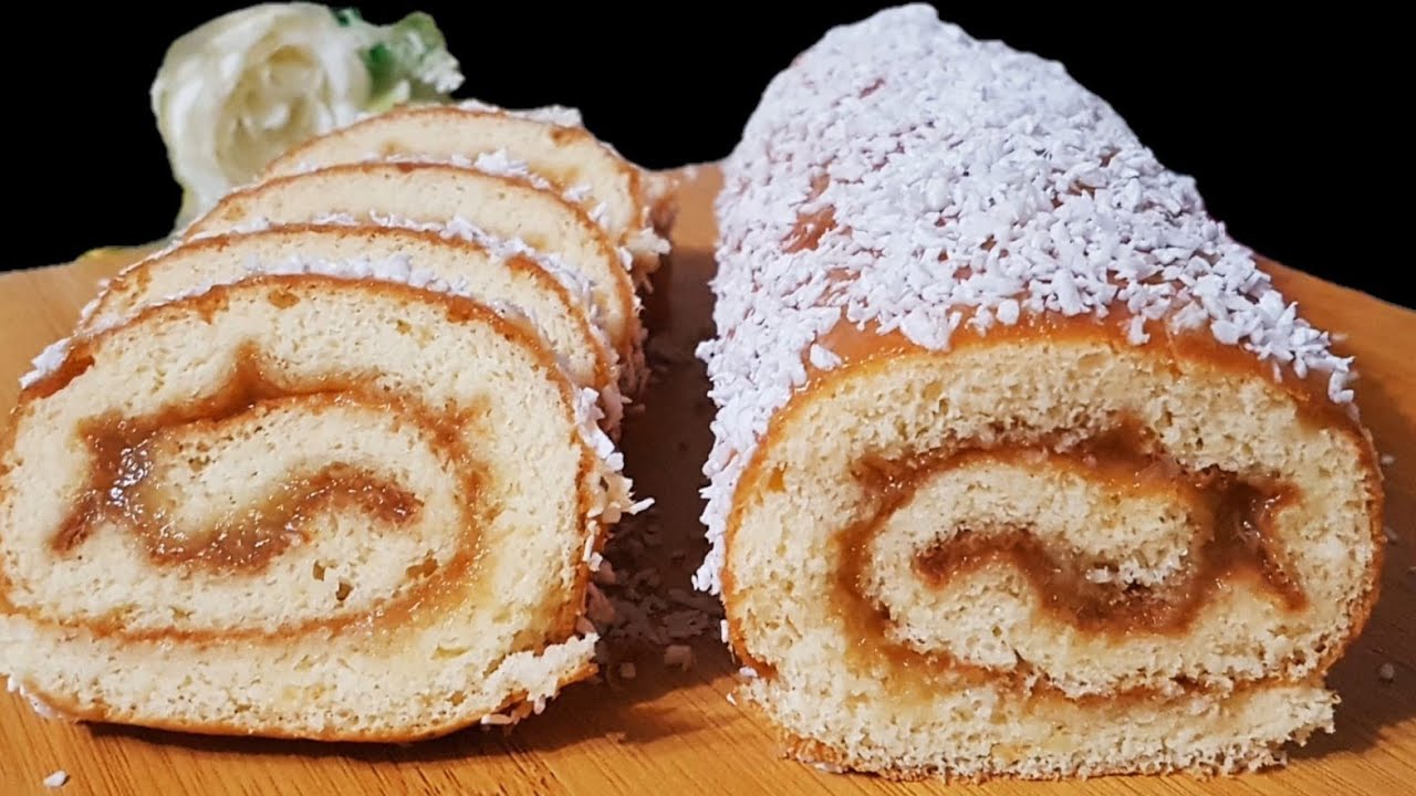 Amazingly delicious roll cake with jam in 10 minutes. roll cake recipe ...