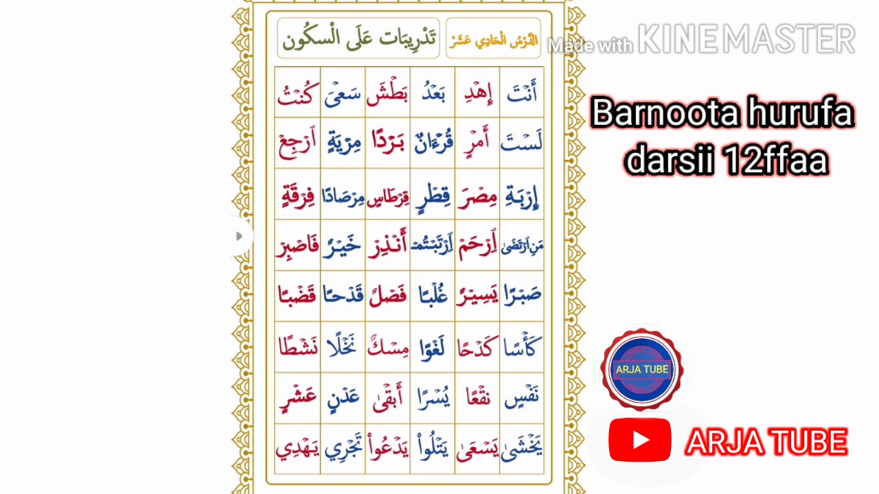 Barnoota hurufa darsii 12ffaa itti dhihadha - YouTube