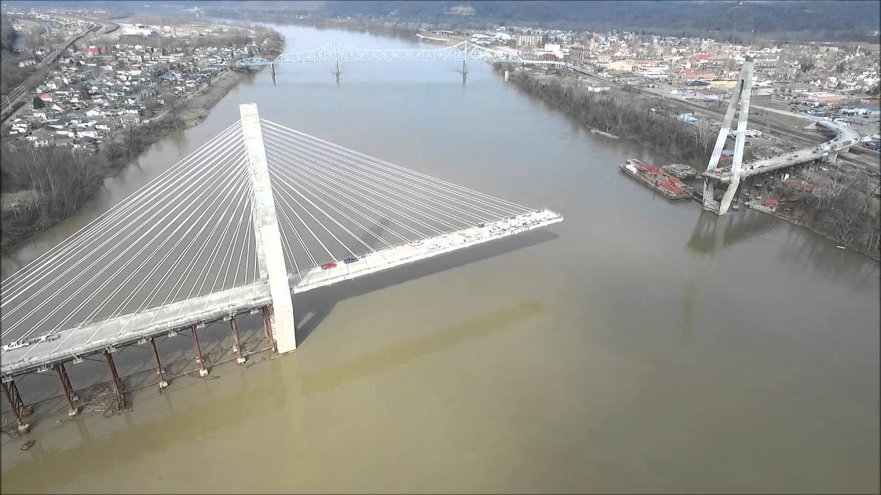 The new Ironton Bridge under construction - YouTube