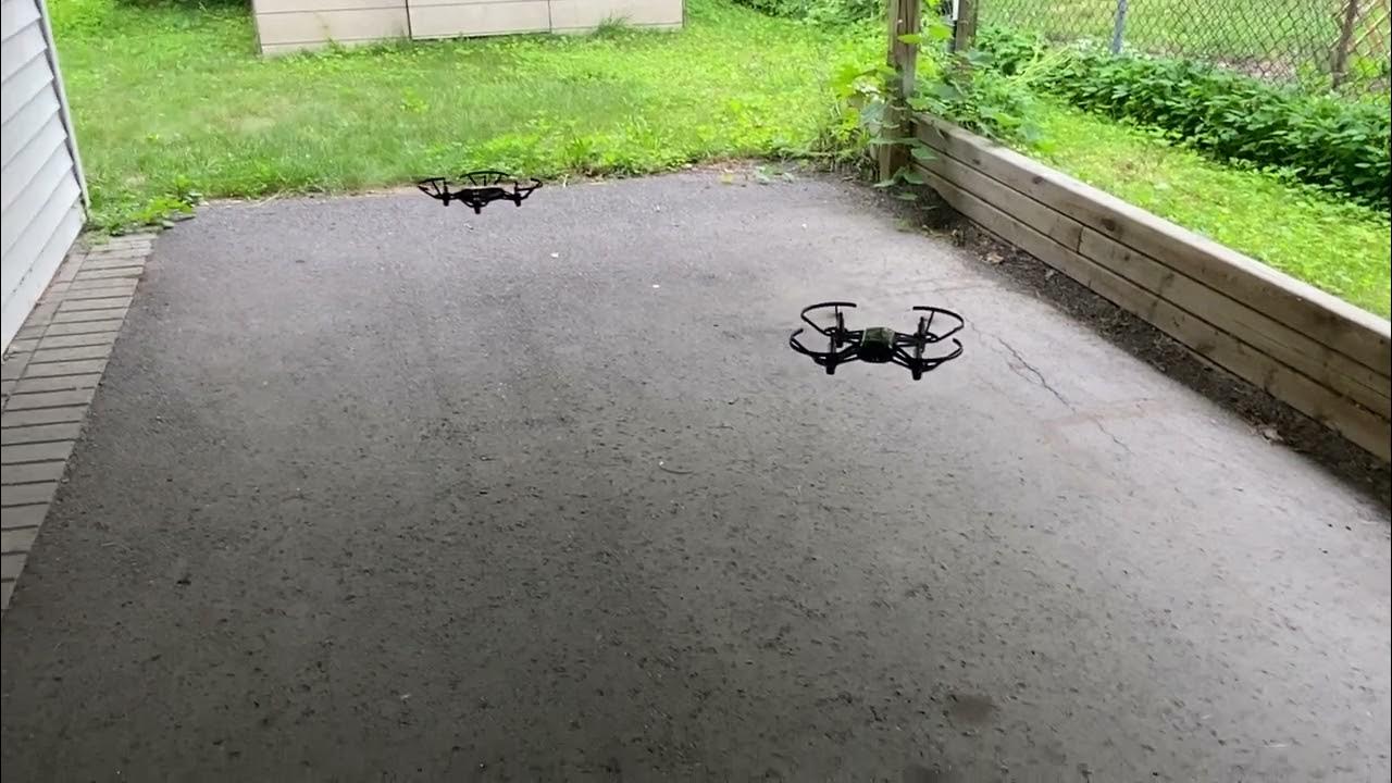 Swarm mode - 2 DJI Tello edu - YouTube