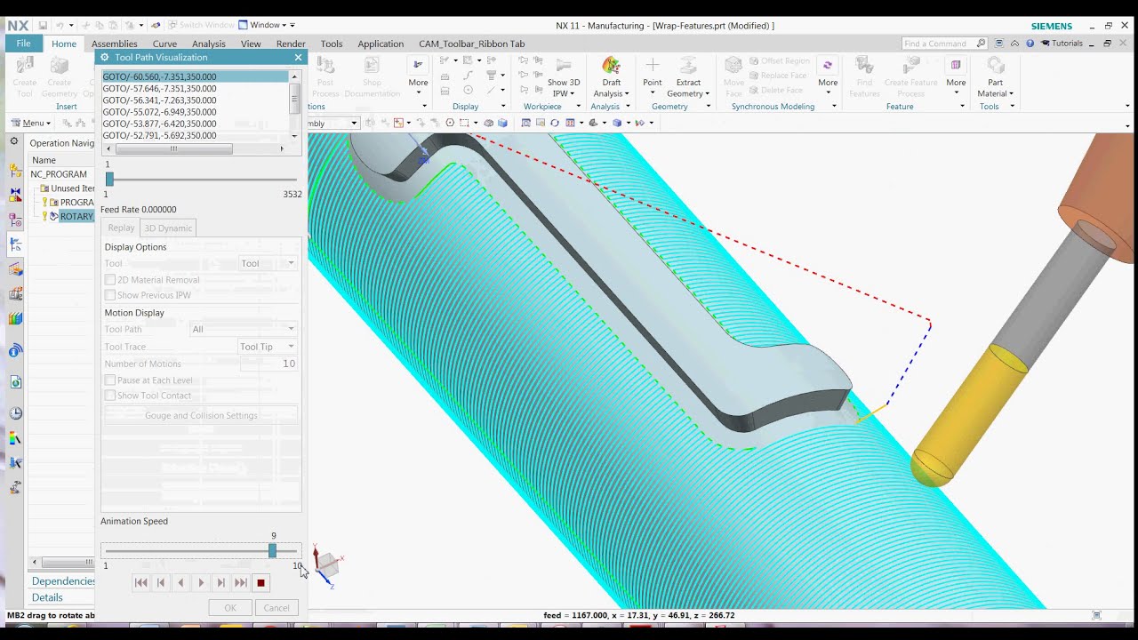Design and machining wrap features on 4th axis CNC steps - YouTube