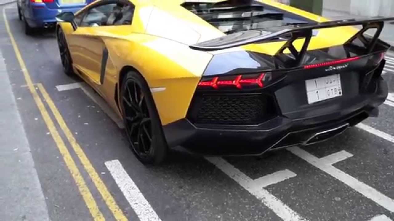 Insane yellow Lambo Aventador DMC with crazy engine noise!! - YouTube