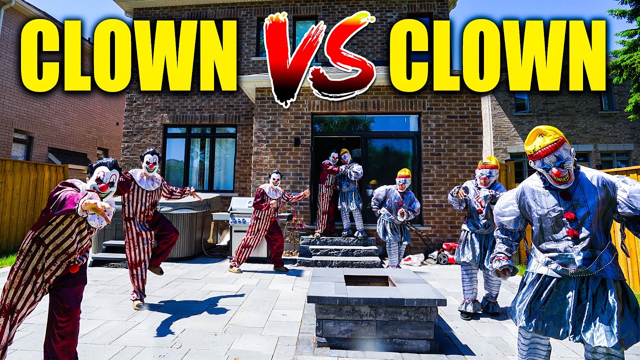 CLOWN VS CLOWN FIGHT AT STROMEDY'S HOUSE!! (they wouldn't leave!) - YouTube