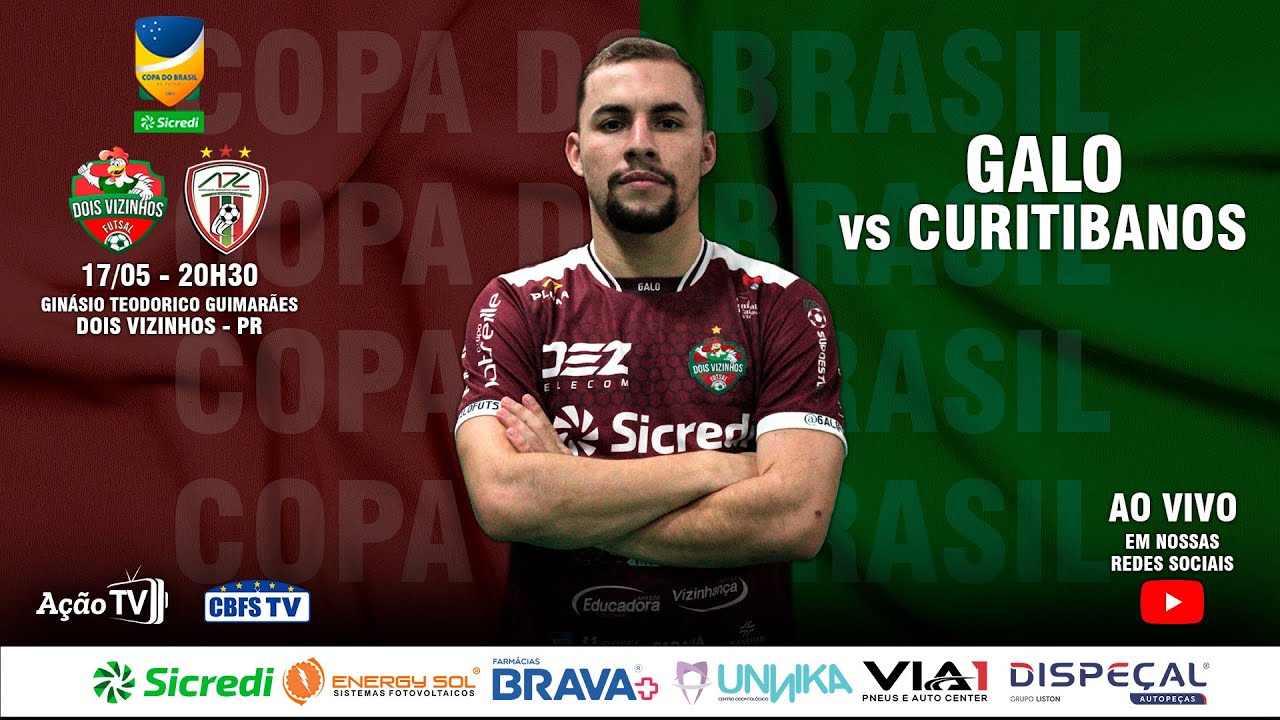 GALO X CURITIBANOS - 1ª FASE - JOGO DE VOLTA - COPA DO BRASIL DE FUTSAL 2023 - YouTube