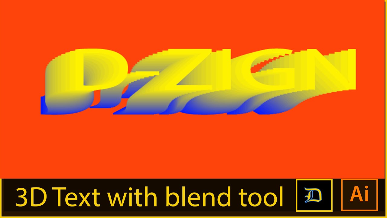 Create 3D Text with blend tool | #adobeillustrator @Dzign - YouTube
