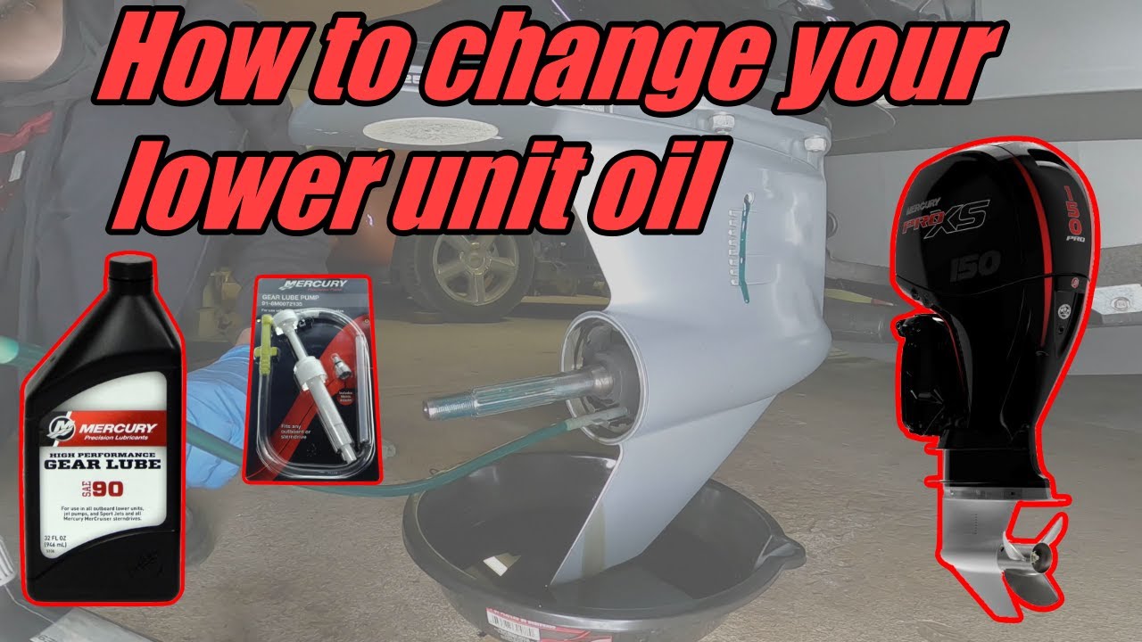 Mercury 150 pro xs lower unit gear oil change - YouTube