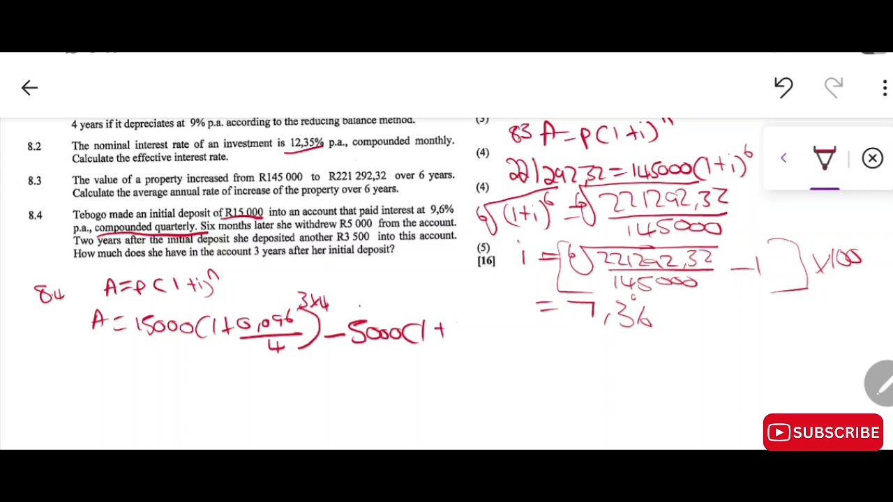 How to answer questions in Financial mathematics - YouTube