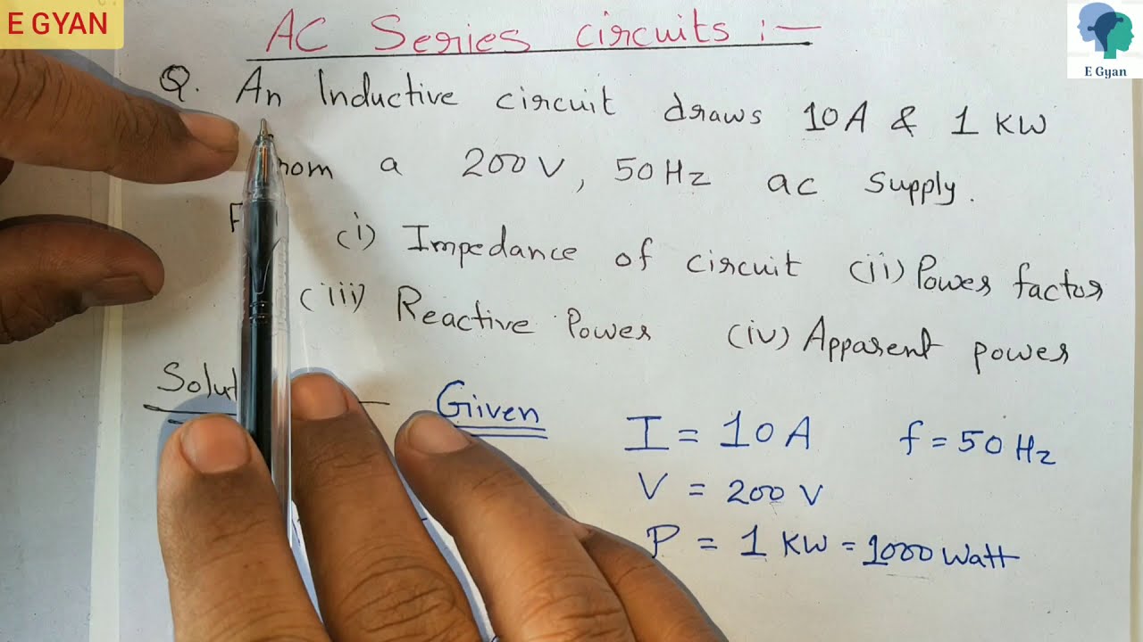 AC Fundamentals : Series AC circuit numerical - YouTube