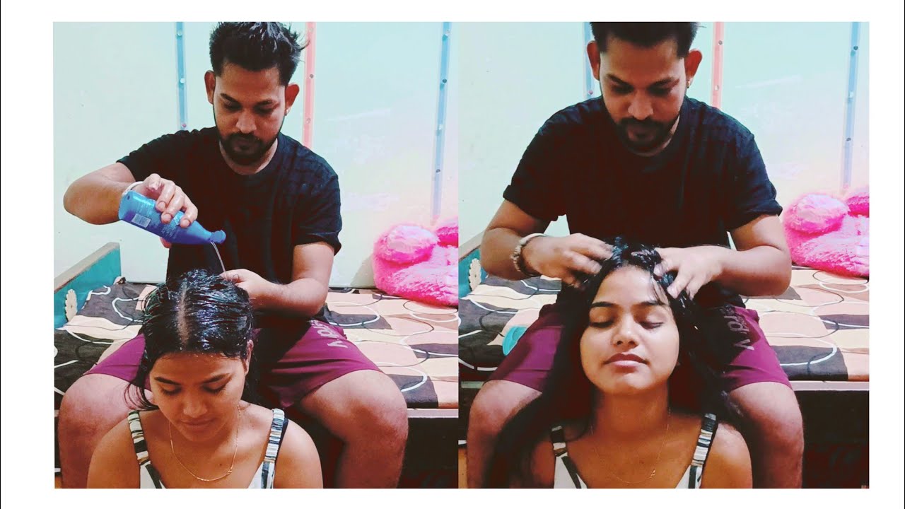 Heavy hair oiling challenge | heavy hair oiling by boyfriend | coconut ...