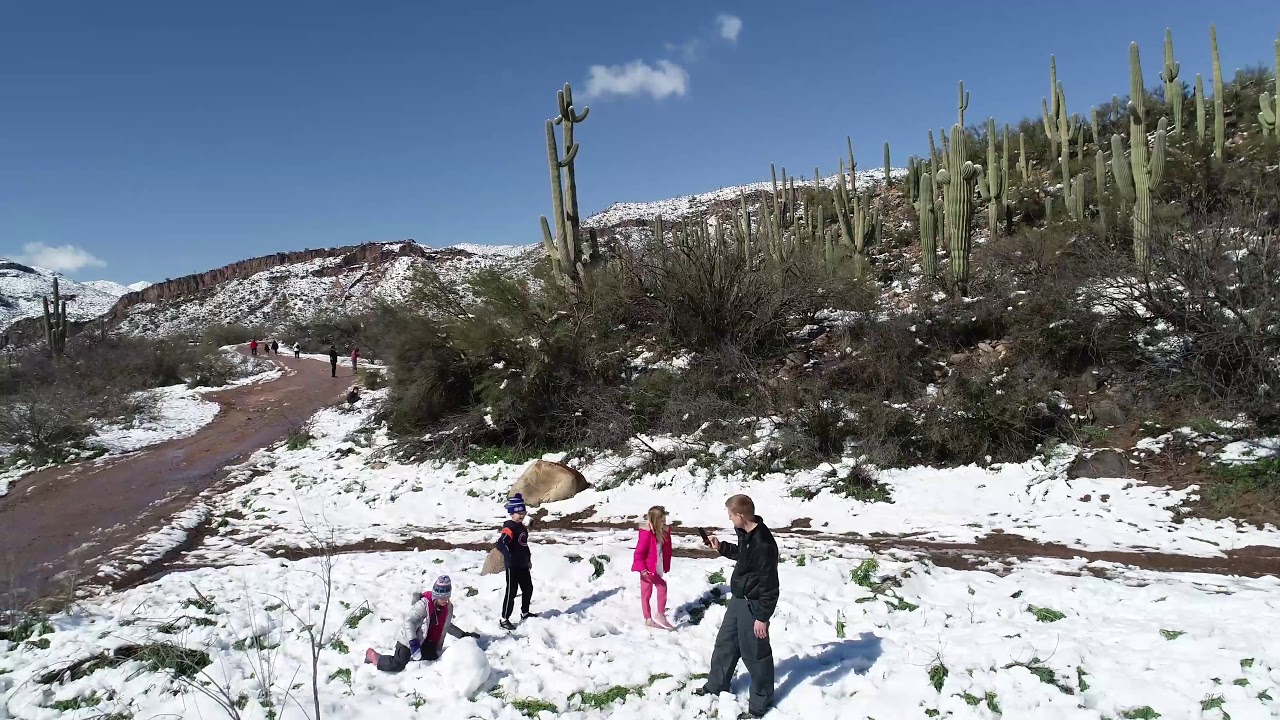 Check out this incredible drone footage of snow near Phoenix - YouTube