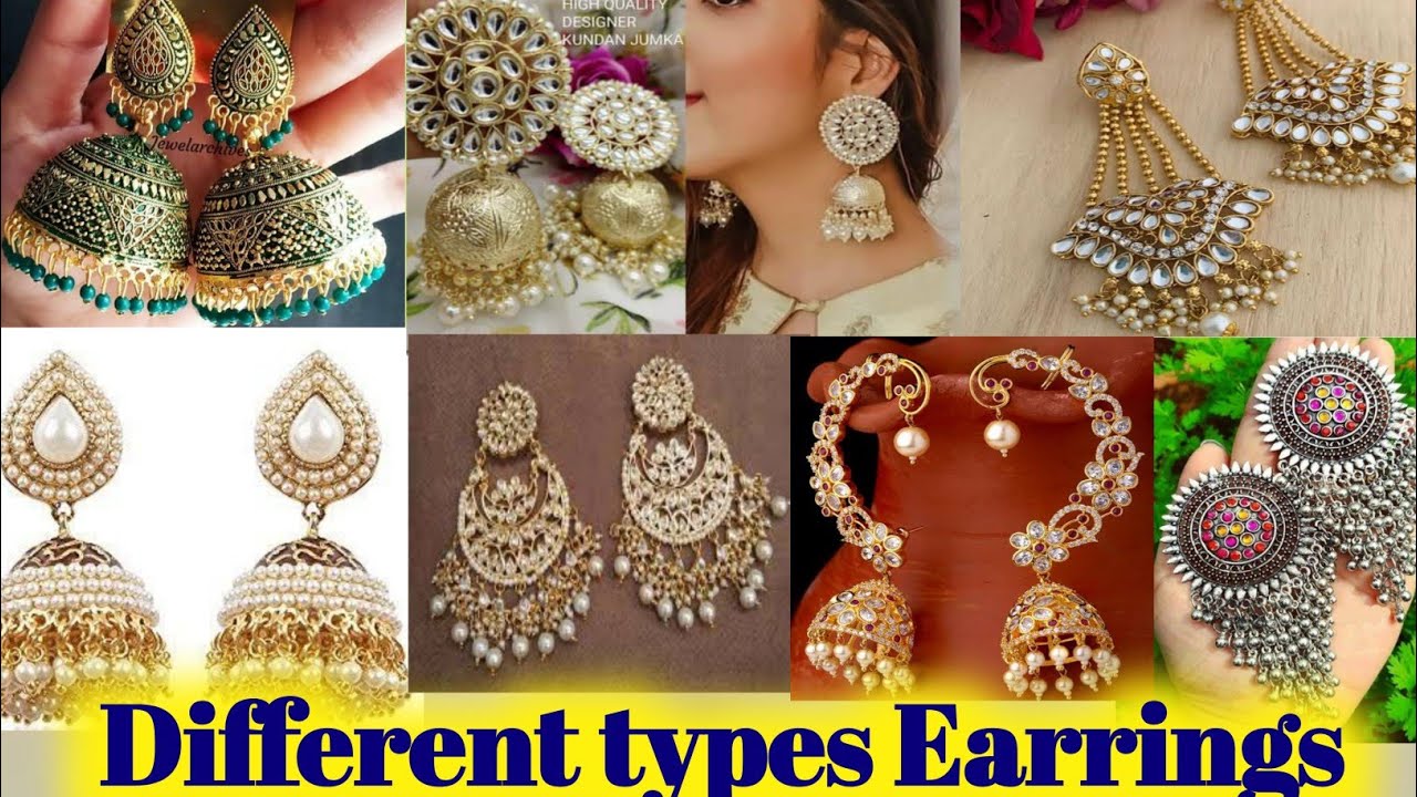 Types of earring with names/Types of jwellery ll Different types ...