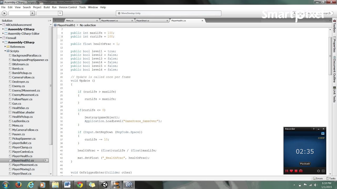 Unity Tutorial 4 C Code Giving Our Prefab Projectile A Velocity