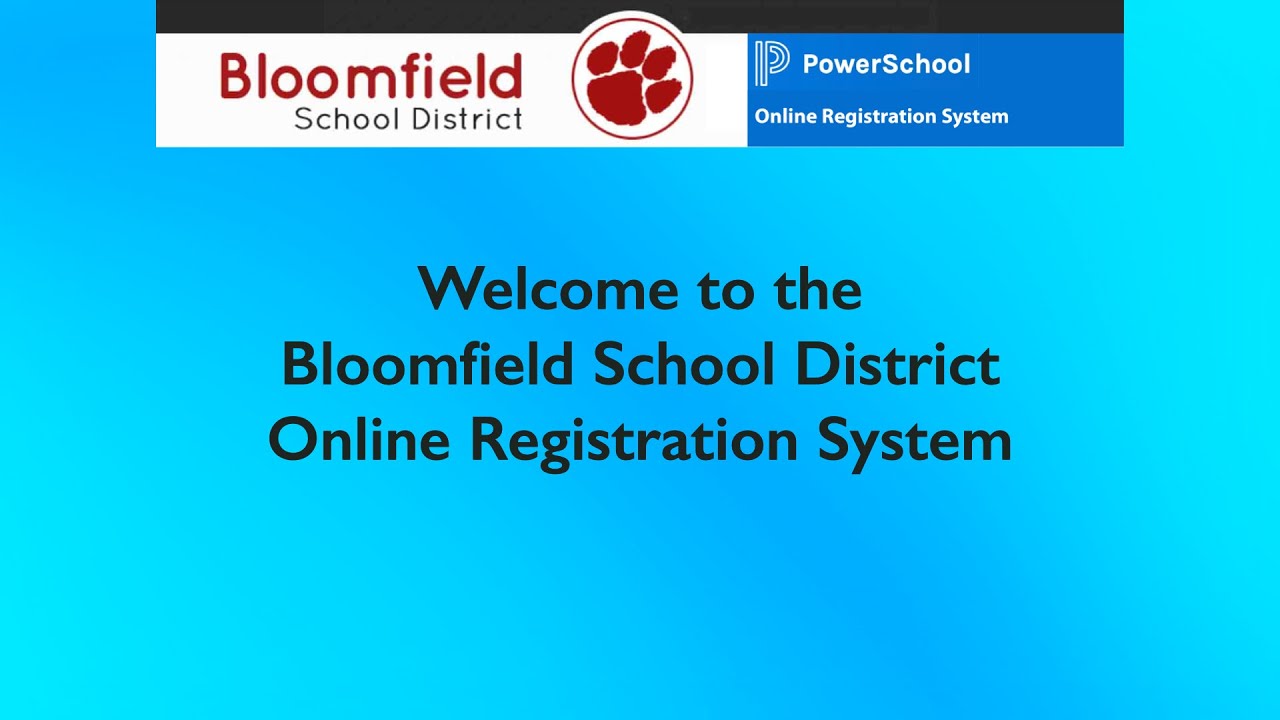 3. Bloomfield Schools Online Registration: Complete a Registration Request (E) - YouTube
