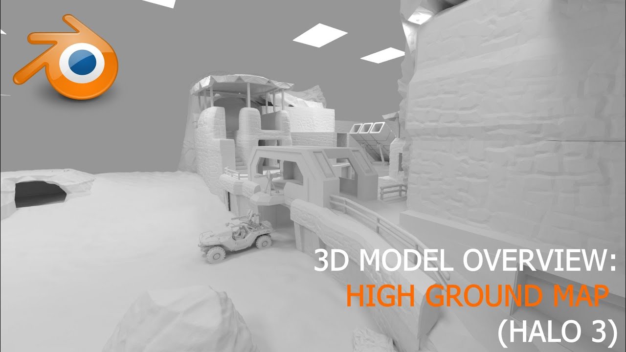 High Ground Map (Halo 3) - 3D Model Overview - YouTube