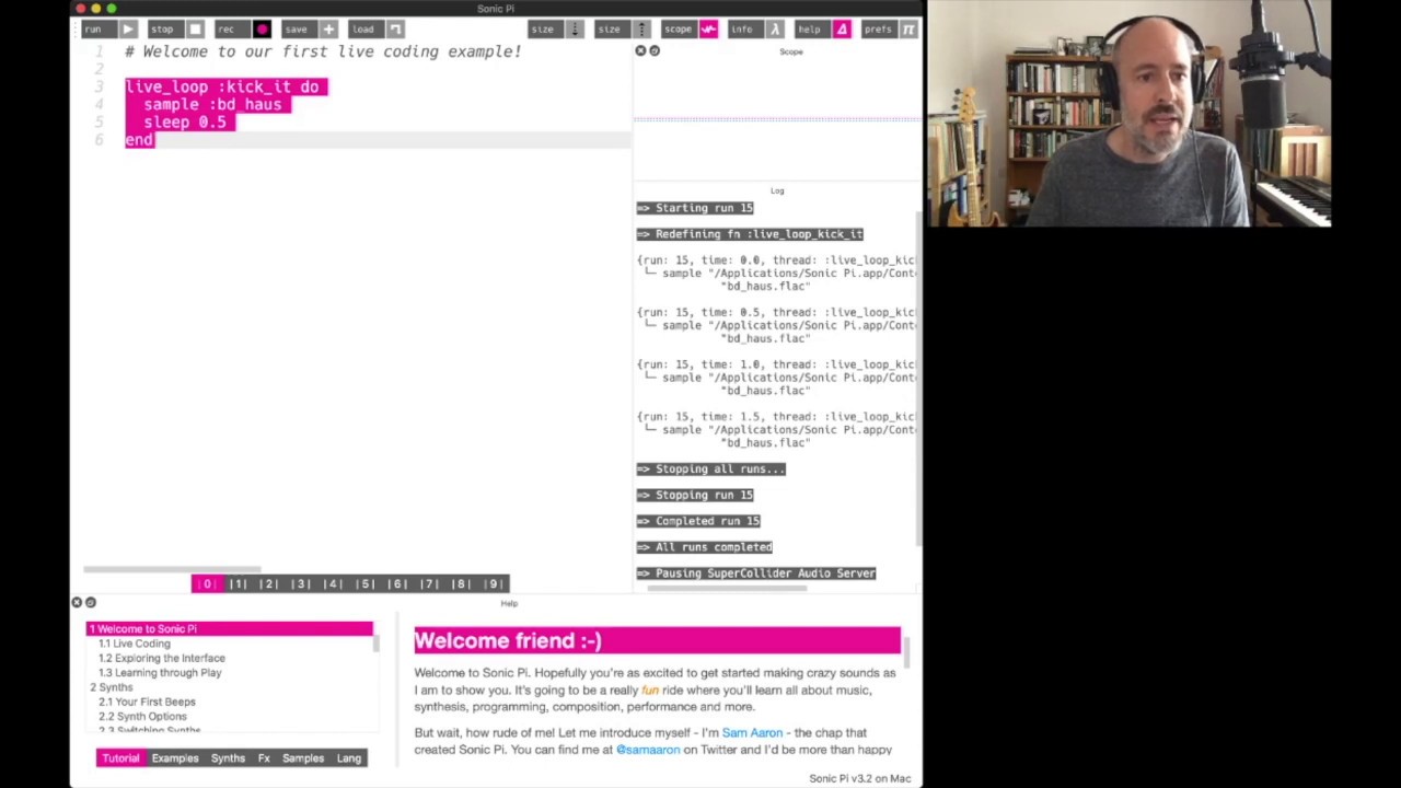 Sonic Pi beginner's tutorial: Episode 1 - YouTube