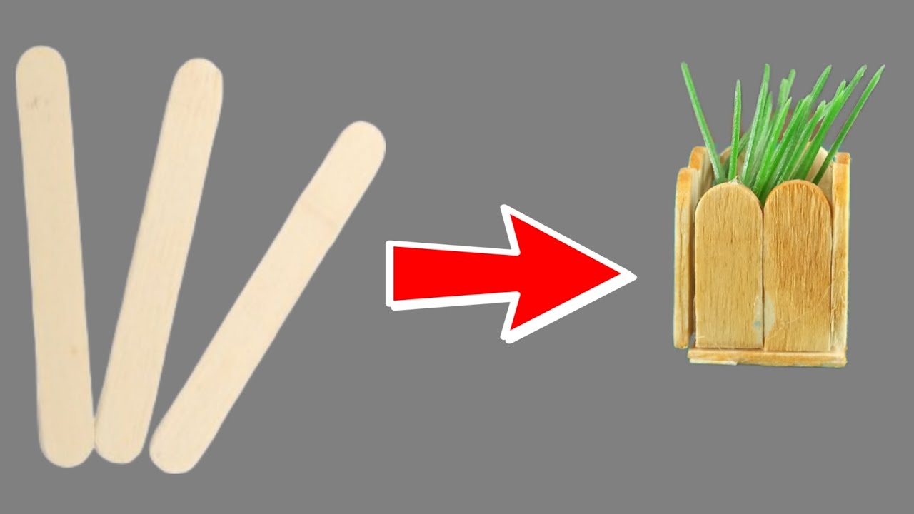 How to Make a Miniature Wooden Planter - YouTube