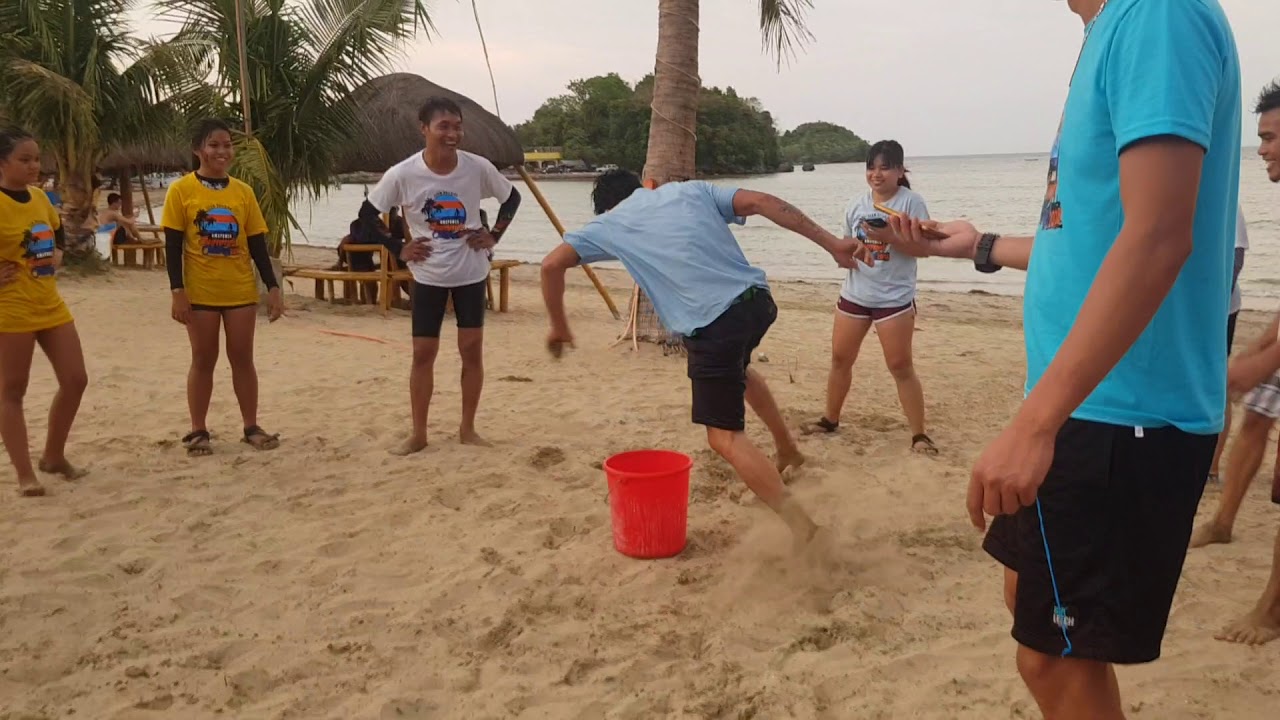 team building games(bolo beach pangasinan) - YouTube