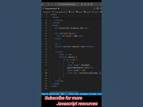 Learn How To Create Progress Bar using JavaScript @DeveloperSamarsekhar #javascript #jsdev # ...