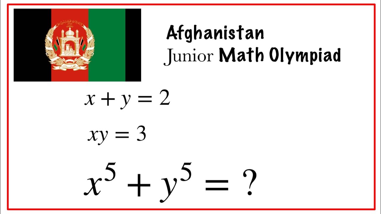Afghanistan Math Olympiad Question | Afghanistan junior Maths Olympiad ...